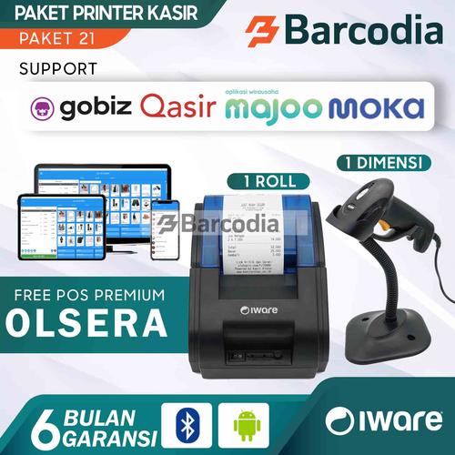 Jual BUNDLING PAKET KASIR PRINTER BLUETOOTH + BARCODE SCANNER 1 DIMENSI ...