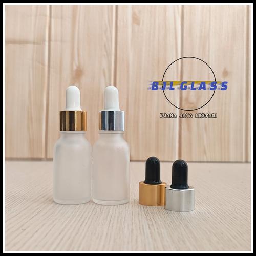 Jual botol kaca pipet 15ml bening frosted / botol serum tetes 15ml ...