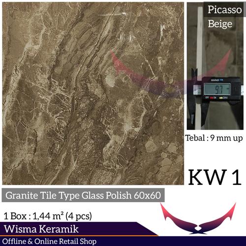 Jual Granite tile homogeneous tile ukuran 60x60 cm type glass polish ...