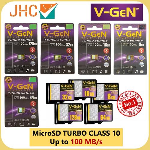 Jual Micro SD VGEN Turbo Class 10 8GB 16GB 32GB 64GB 128GB MicroSD V ...