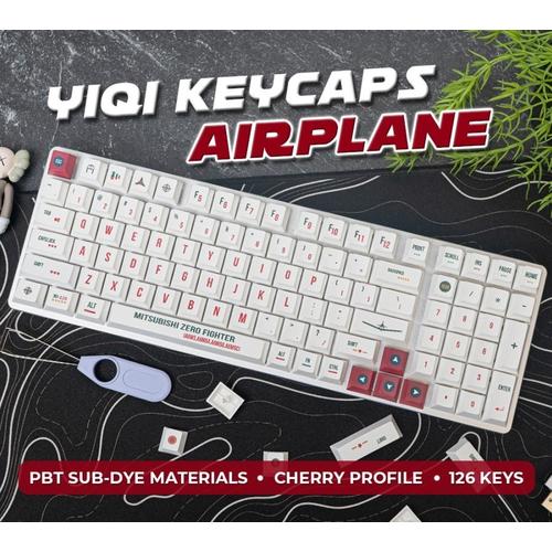 Jual Yiqi Airplane PBT Dye-sub Keycaps 126 set Cherry Profile - Jakarta ...