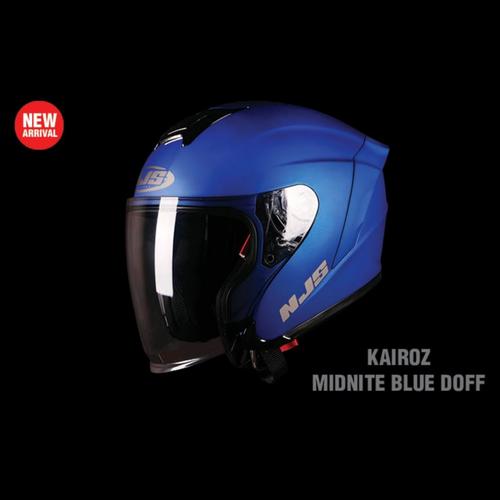 Jual NJS Kairoz Midnite Blue Doff Solid | Helm Half Face Biru Doff ...
