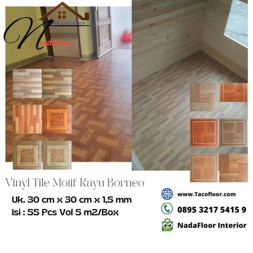 Jual Lantai Vinyl/Vinil Tile Motif Kayu Borneo Tebal 1,5 mm 30 cm x 30 ...