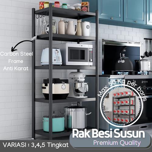Promo Rak oven microwave Rak dapur dengan roda Rak penyimpanan ...