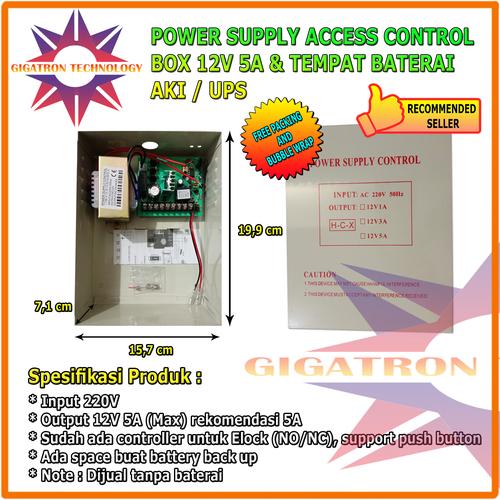 Promo Backup Box Power Supply Access Control 5A 12V / PSU 5A Box PSU ...