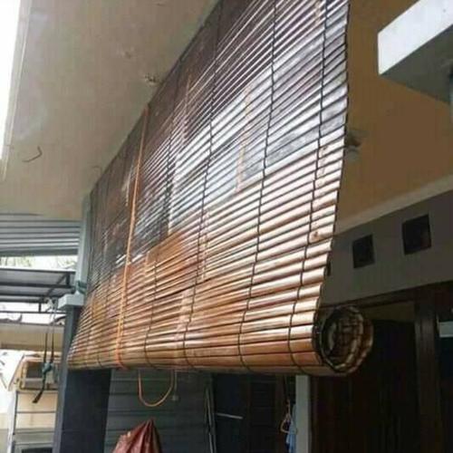 Jual Tirai Bambu Lebar 300 x Tinggi 150 Sudah Pernis Bonus Tambang ...