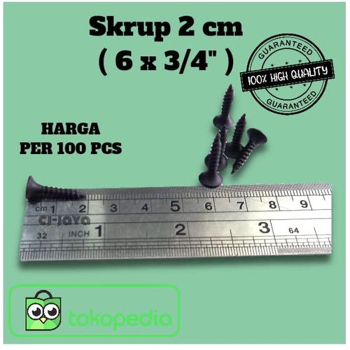 Jual skrup gypsum 2cm/sekrup gypsum 6x3/4"/skrup/ulir/mur baut@100pcs ...