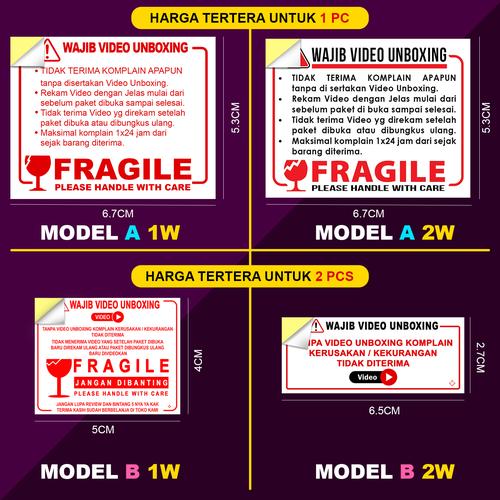 Jual Sticker Video Unboxing / Sticker Fragile Pecah Belah - Model A1W 1pc - Jakarta Barat ...