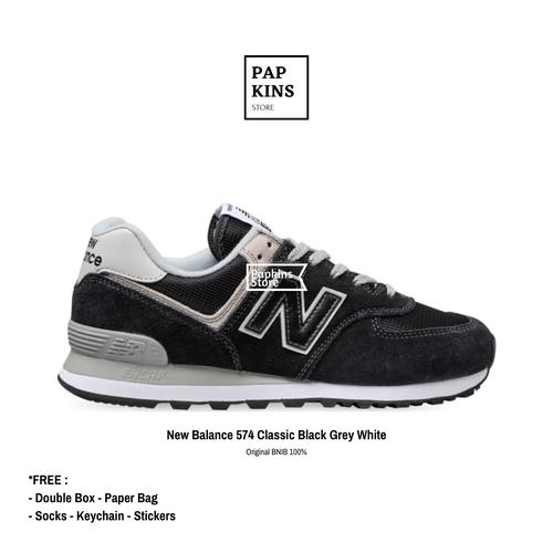 Promo sepatu new balance 574 classic black grey white original BNIB ...