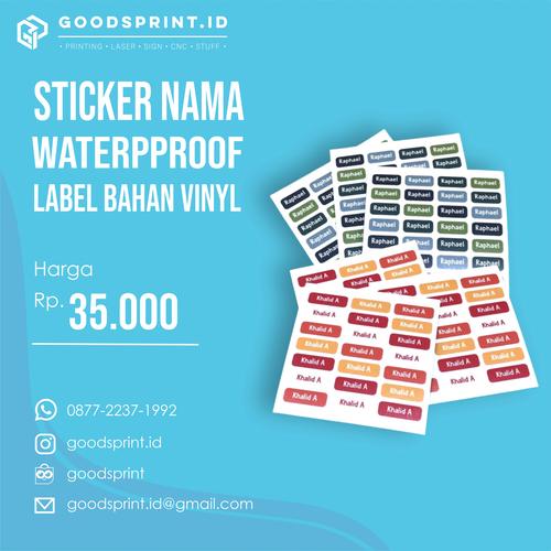 Jual Stiker label nama anak - waterproof - custom sticker nama warna ...