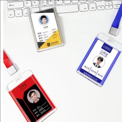 Promo name tag Lanyrad id card holder akrilik Kartu gantungan nama ...