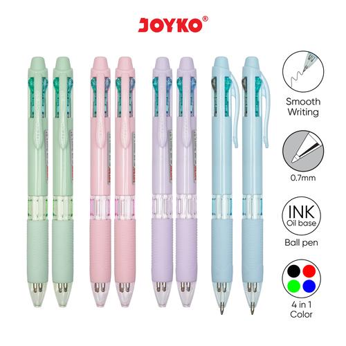 Jual Ball Pen Pulpen Pena Joyko BP-348 Quaco 4 0.7 mm 4 Warna Colors ...