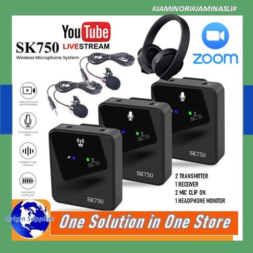 Jual Wireless Clip-on Microphone SK750 Dual Mini Mic for Camera ...