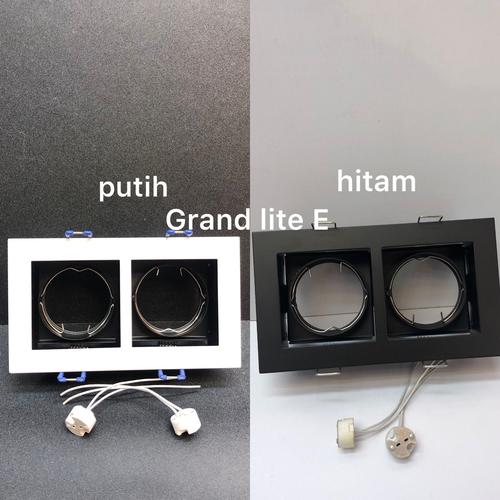 Jual Kap MR16 2 gang isi 2 lampu led holagen halospot downlight hitam/putih - Putih - Jakarta ...