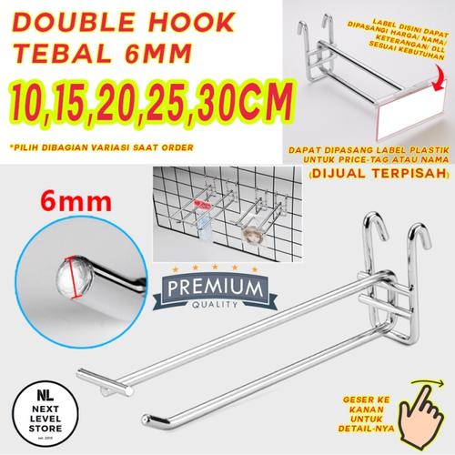 Promo Double Hook Ram Label 10 15 20 25 30 CM TEBAL 6mm Display ...