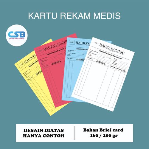 Jual Cetak Kartu Rekam Medis / Medical Record Card / Kartu Riwayat ...