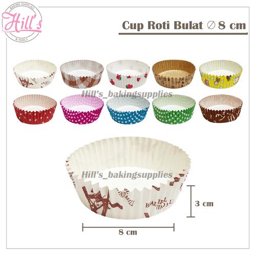 Jual PAPER CUP CASE ROTI BULAT 8 cm KERTAS ALAS ANTI LENGKET CAKE KUE ...