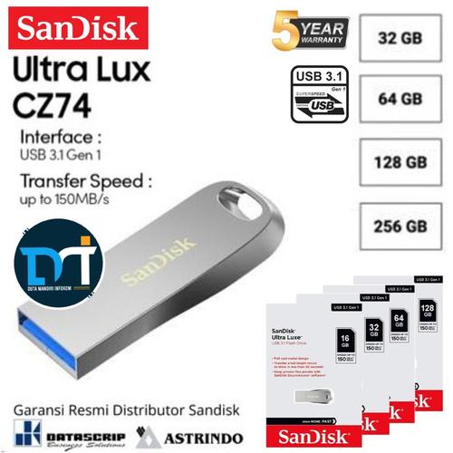 Jual SanDisk Ultra Luxe CZ74 32GB 64GB 128GB 256GB - USB 3.1 Flashdisk ...