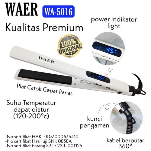 Jual Catok Rambut WAER WA-5016 Satin Hair Colour Straightener and Curl ...