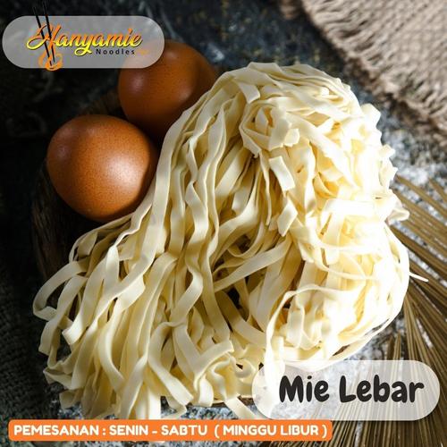 Jual Mie lebar /bakmie ayam mentah HANYAMIE dengan telur ayam - lebar 5 ...