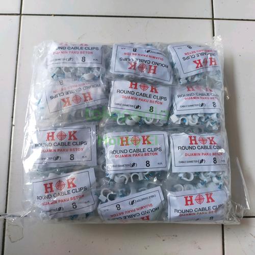 Jual Klem Kabel 8 mm Paku Beton isi 50 bungkus / Klem Kabel no 8 HOK ...