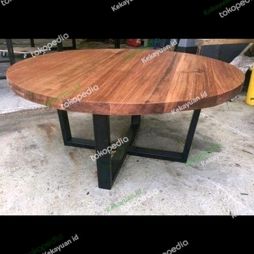 Jual Meja bulat kayu mahoni tebal 5 cm D70×65×5 - Kota Tangerang ...