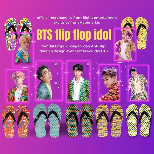 Jual BTS Idol License Flipflop Sendal Kpop Viral Original Free ...