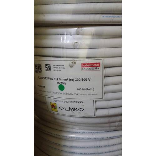 Jual Kabel Listrik Tunggal NYM 3x2,5 / 3x2.5 mm Metal / Lindo Roll 100m ...