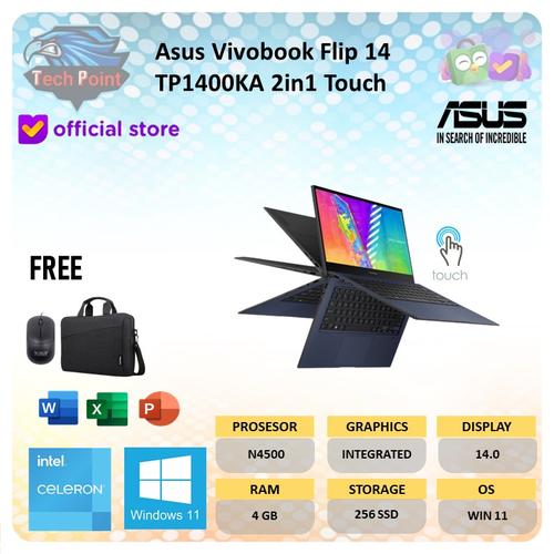 Promo ASUS VIVOBOOK 14 FLIP TP1400KA TOUCH N4500 8GB 512GB W11+OHS ...