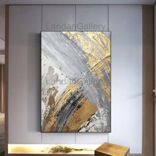 Jual hiasan dinding lukisan abstrak modern - plus frame, 120x70 - Kab ...