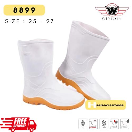 Jual Sepatu APD Boots Sepatu Proyek Karet Pria Wing On 8899 Putih - 25 ...