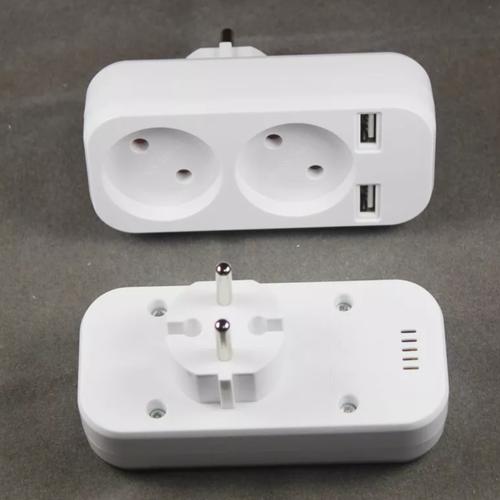 Jual power strip colokan listrik adaptor soket 2 USB port 5v lubang ...