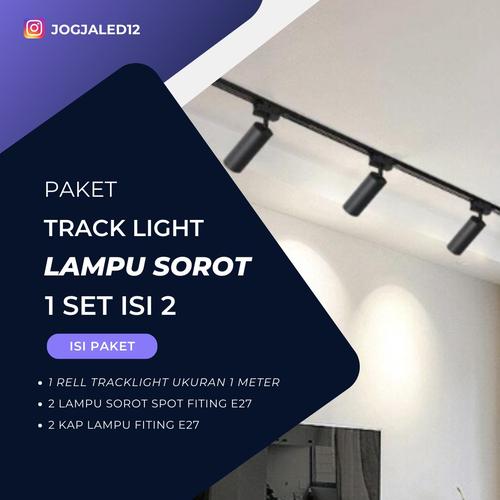 Jual Set Tracklight Sorot Isi 2 Kap Lampu + 2 Lampu PAR E27 8W In-Lite - Hitam + Kuning - Kab ...