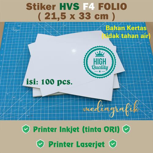 Jual Stiker HVS F4 FOLIO Sticker Matte Doff 100 lembar, BUKAN A4, BUKAN ...