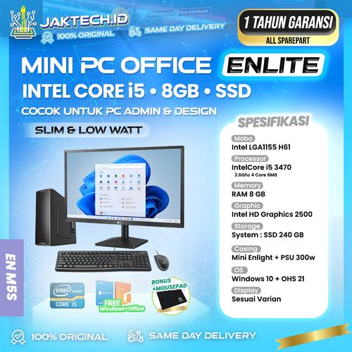 Promo Mini PC Rakitan Intel Core i5 / Ram 8GB / SSD / Layar 22" / Slim ...