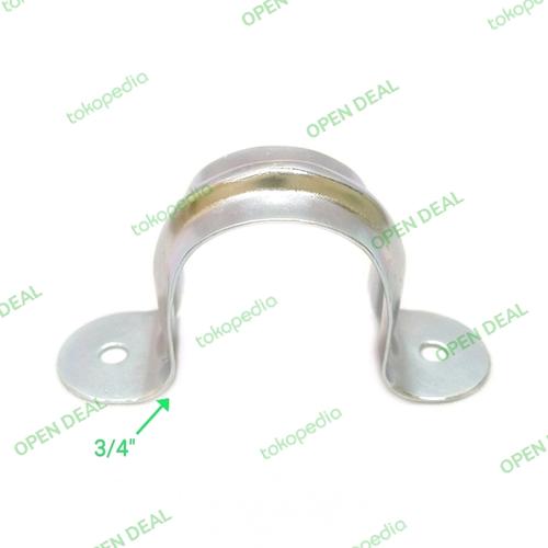 Jual Klem Pipa Plat 3/4" inch Besi Tebal / Klem Omega Galvanis / Seng ...