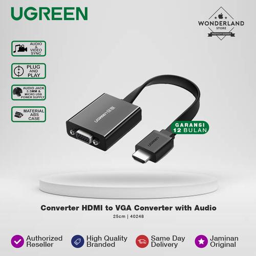 Jual Ugreen Adapter Converter HDMI to VGA Adapter Laptop TV Projector Audio - Jakarta Timur ...