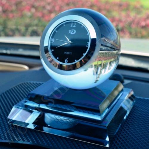 Jual Jam Meja Analog Kristal Bola Crystal Ball Clock Bening Dashboard ...