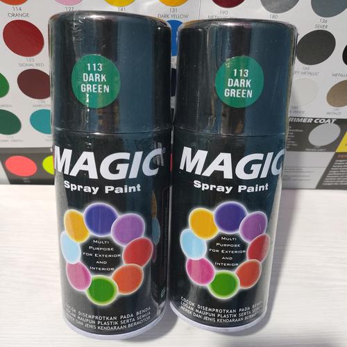 Jual Cat Semprot Pilox Pilok Cat Magic Dark Green Hijau Tua 113 300cc ...