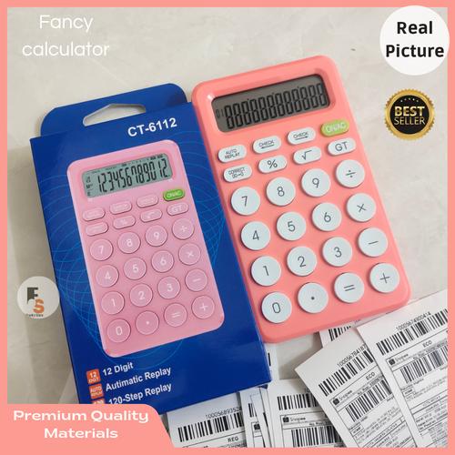 Jual Kalkulator 12 Digit Slim Bodi Tipis Tombol Unik Warna Orange Ct ...