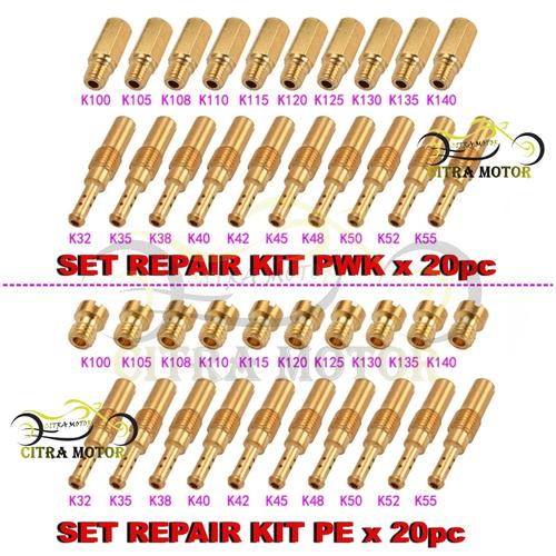 Jual SET REPAIR KIT 20 PC PILOT JET MAIN JET PE / PWK KEIHIN ORIGINAL ...
