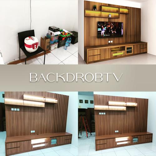 Jual backdrop tv//lemari tv custom/meja tv/furniture/lemari tv ...