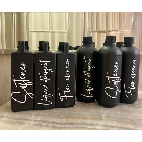 Jual Botol 1Liter HITAM stiker putih gold new. Aesthetic tempat estetik ...