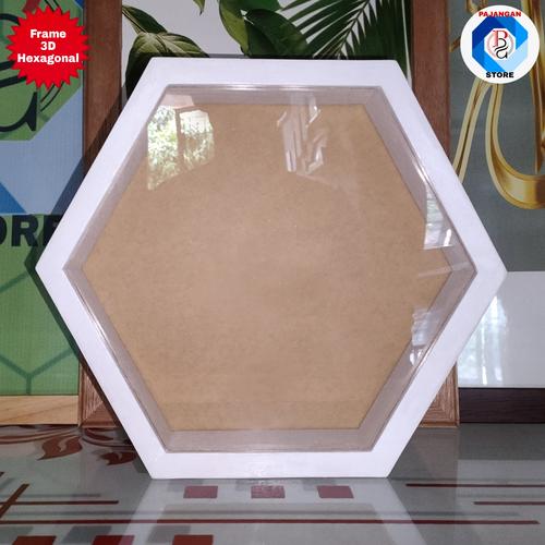 Jual Bingkai 3D Hexagonal Mahar Acrylic - Frame 3D Hexagonal Segi Enam - Natural, 25cm Standard ...