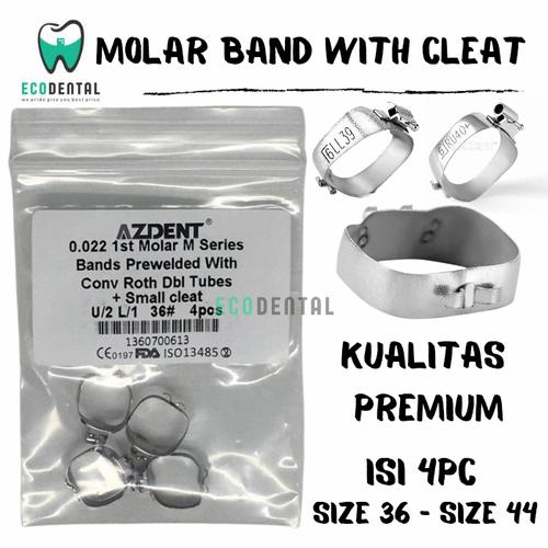 Jual Molar Band WITH CLEAT Double Slot Isi 4pc Buccal Tube Orthodontic ...