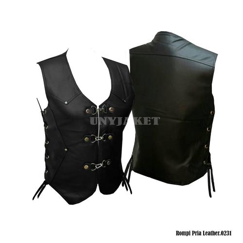 Jual ROMPI KULIT PRIA VEST KULIT SINTETIS COWBOY STYLE BIKERS GDF-ROM ...