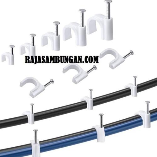 Jual Klem Kabel 18 mm Pengikat Kabel Tembok Clip Cable Pvc Round Wire ...