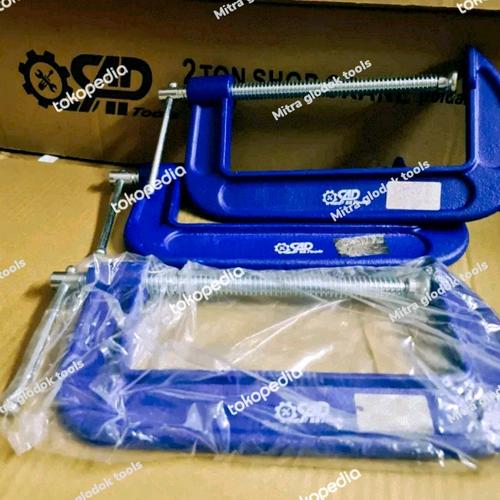 Jual Clamp C ukuran 4 sampai 12 inch alat pres kayu G clamp klem C - 12 ...