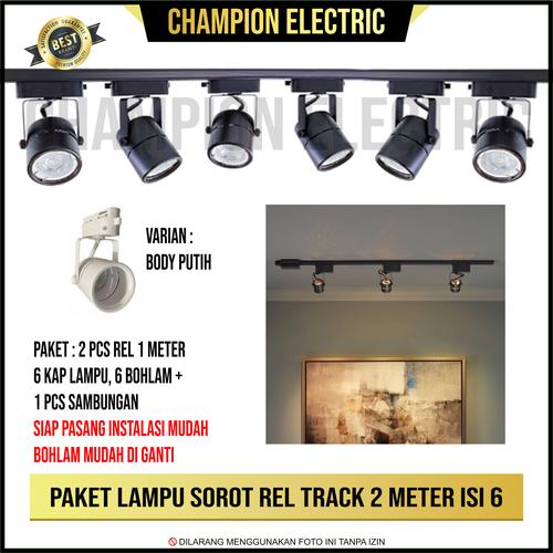 Jual Lampu LED Sorot 1 set isi 6 + Rel 2M LED Track Light Rel Spotlight ...