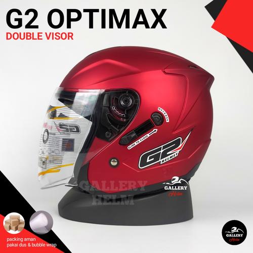 Jual HELM G2 OPTIMAX SOLID RED DOFF | MODEL INK DYNAMIC DOUBLE VISOR ...
